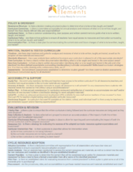 Building a Curriculum Process Framework - Education Elements