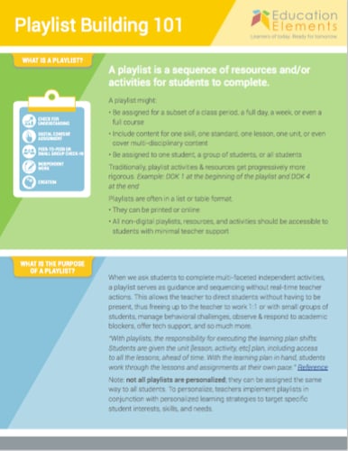 Playlist Building 101 - Education Elements
